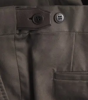 Brioni Cotton Pleated Trousers
