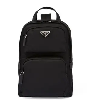 Prada Re-nylon And Saffiano Leather Backpack - Black