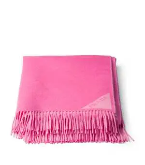 Prada Wool-cashmere Jacquard Logo Throw - Pink