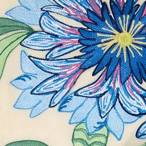 Loretta Caponi Virgin Wool Cornflower Throw
