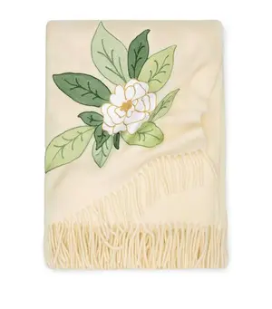 Loretta Caponi Virgin Wool Camelia Throw - Neutral