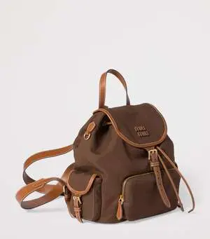 Miu Miu Canvas And Leather Backpack