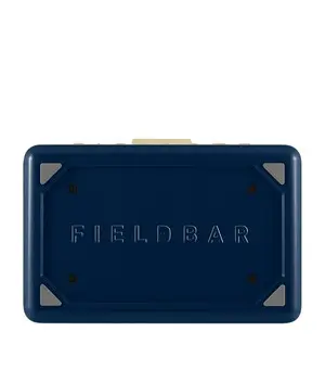 FIELDBAR Mini Bar Cooler Box With Leather Sling - Blue