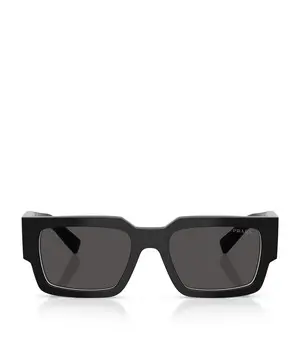 Prada Acetate Rectangular Sunglasses - Black