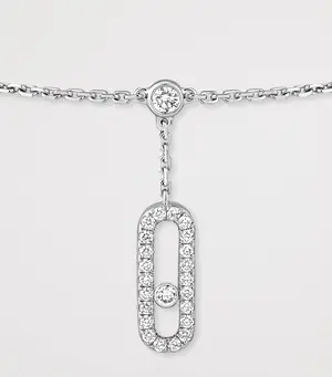 Messika Move Uno Diamond Anklet In White Gold