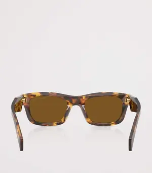 Prada Acetate Rectangular Sunglasses - Brown