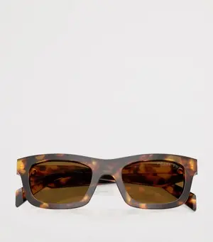 Prada Acetate Rectangular Sunglasses - Brown