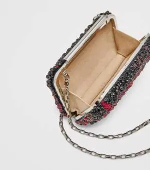 Alexander McQueen Embellished T-bar Box Clutch