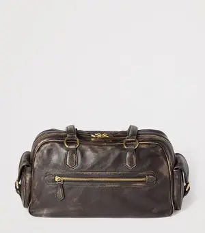 Miu Miu Nappa Leather Pocket Top-handle Bag - Brown
