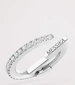 Messika Gatsby White Gold And Diamond Ear Cuff - Silver
