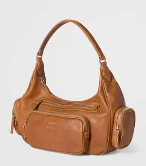 Miu Miu Nappa Leather Top-handle Pocket Bag - Brown