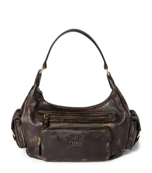 Miu Miu Nappa Leather Pocket Top-handle Bag - Brown