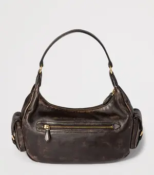 Miu Miu Nappa Leather Pocket Top-handle Bag - Brown