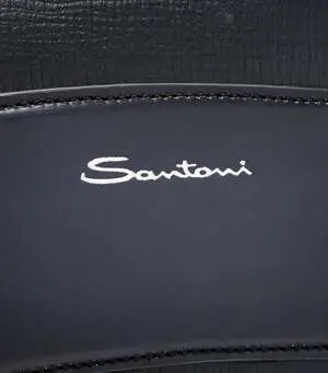 Santoni Leather Weekend Bag - Black