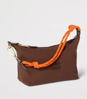 Miu Miu Gabardine Wristlet Pouch - Brown