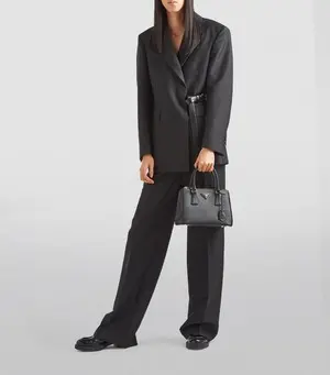Prada Saffiano Leather Galleria Top-handle Bag - Black