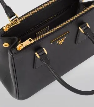 Prada Saffiano Leather Galleria Top-handle Bag - Black