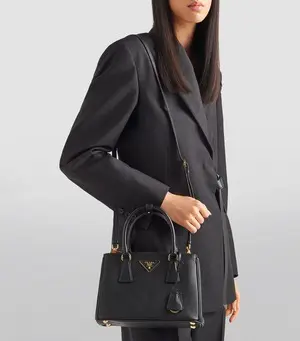 Prada Saffiano Leather Galleria Top-handle Bag - Black