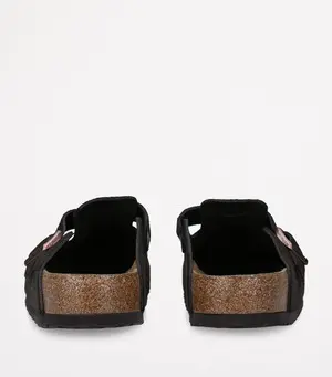BIRKENSTOCK Suede Boston Clogs - Brown