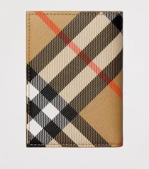 Burberry Check Folding Card Holder - Beige
