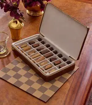 Aerin Leather Enzo Travel Chess Set