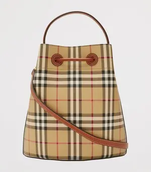 Burberry Small Check Monogram Bucket Bag
