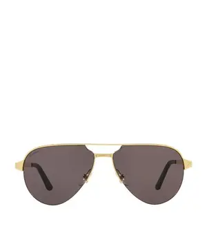 Cartier Metal Aviator Sunglasses - Gold