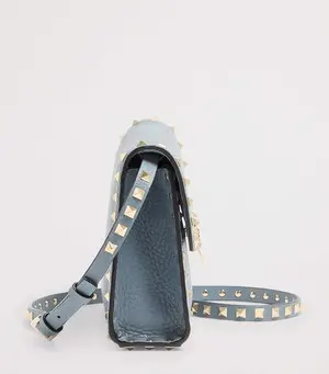 Valentino Garavani Small Leather Rockstud Shoulder Bag - Blue