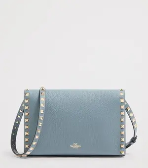 Valentino Garavani Small Leather Rockstud Shoulder Bag - Blue