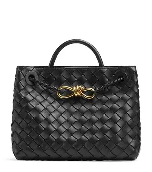Bottega Veneta Small Andiamo Top-Handle Bag Grey