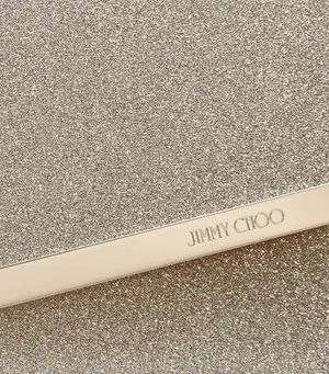 JIMMY CHOO Glitter Emmie Clutch - Silver