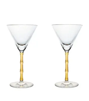 La DoubleJ Bamboo Wine Glasses - Yellow