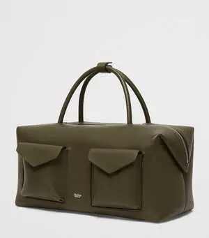 Max Mara Large Leather Boston Bag - Brown