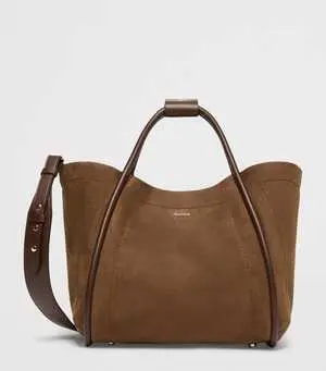 Max Mara Small Nubuck Leather Top-handle Bag - Brown