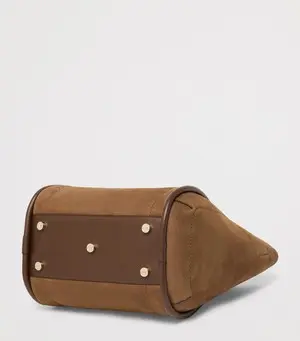Max Mara Small Nubuck Leather Top-handle Bag - Brown