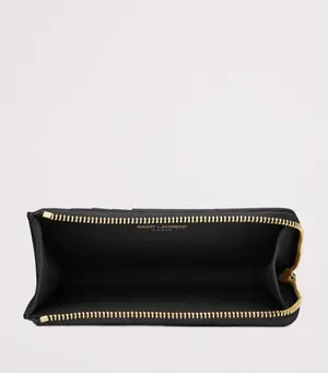 Saint Laurent Matelassé Zip-up Card Holder - Black