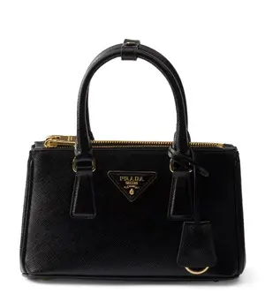 Prada Mini Saffiano Leather Galleria Top-handle Bag - Black