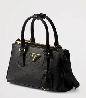 Prada Mini Saffiano Leather Galleria Top-handle Bag - Black