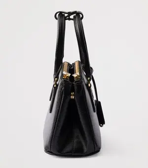 Prada Mini Saffiano Leather Galleria Top-handle Bag - Black