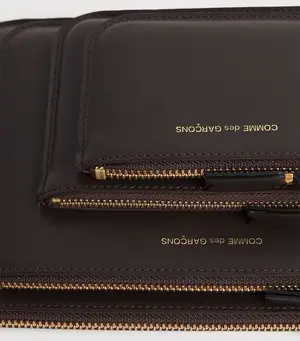 Comme Des Garçons Medium Leather Outside Pocket Wallet - Brown