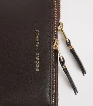 Comme Des Garçons Medium Leather Outside Pocket Wallet - Brown