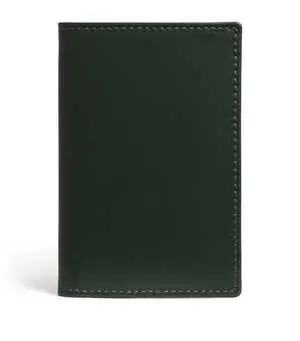 Comme Des Garçons Leather Bifold Card Holder - Green