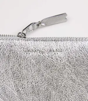 Comme Des Garçons Large Leather Pouch - Silver