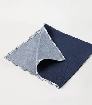 Brunello Cucinelli Silk Pocket Square - Blue