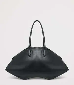 Alexander McQueen Large Leather Manta Top-handle Bag - Black