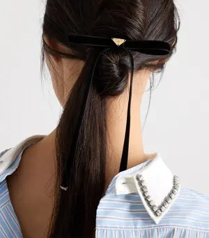 Prada Velvet Bow Hair Clip