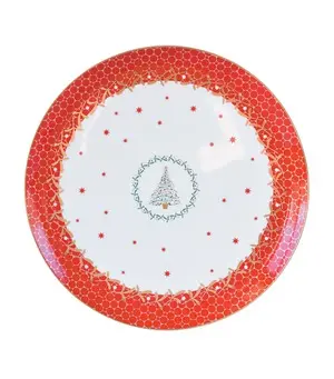 Bernardaud Noël Round Tart Platter - Red
