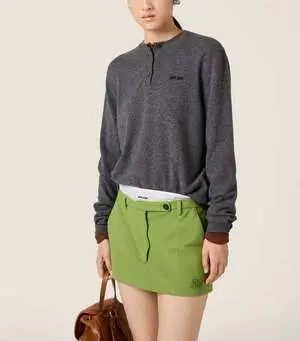 Miu Miu Cashmere Polo Sweater - Grey