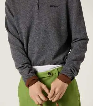 Miu Miu Cashmere Polo Sweater - Grey