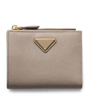 Prada Small Saffiano Leather Wallet Grey